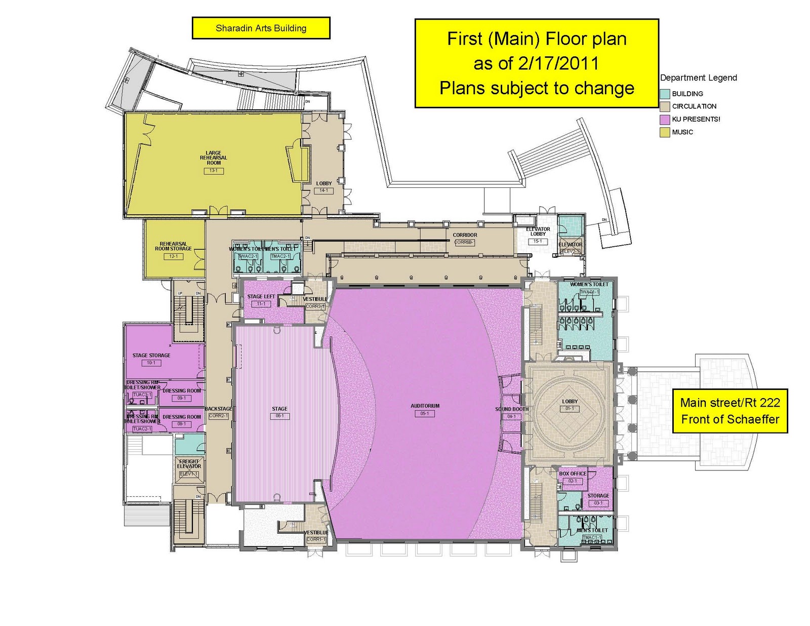Richard G. Wells Rehearsal Hall: Drawings and Blueprints