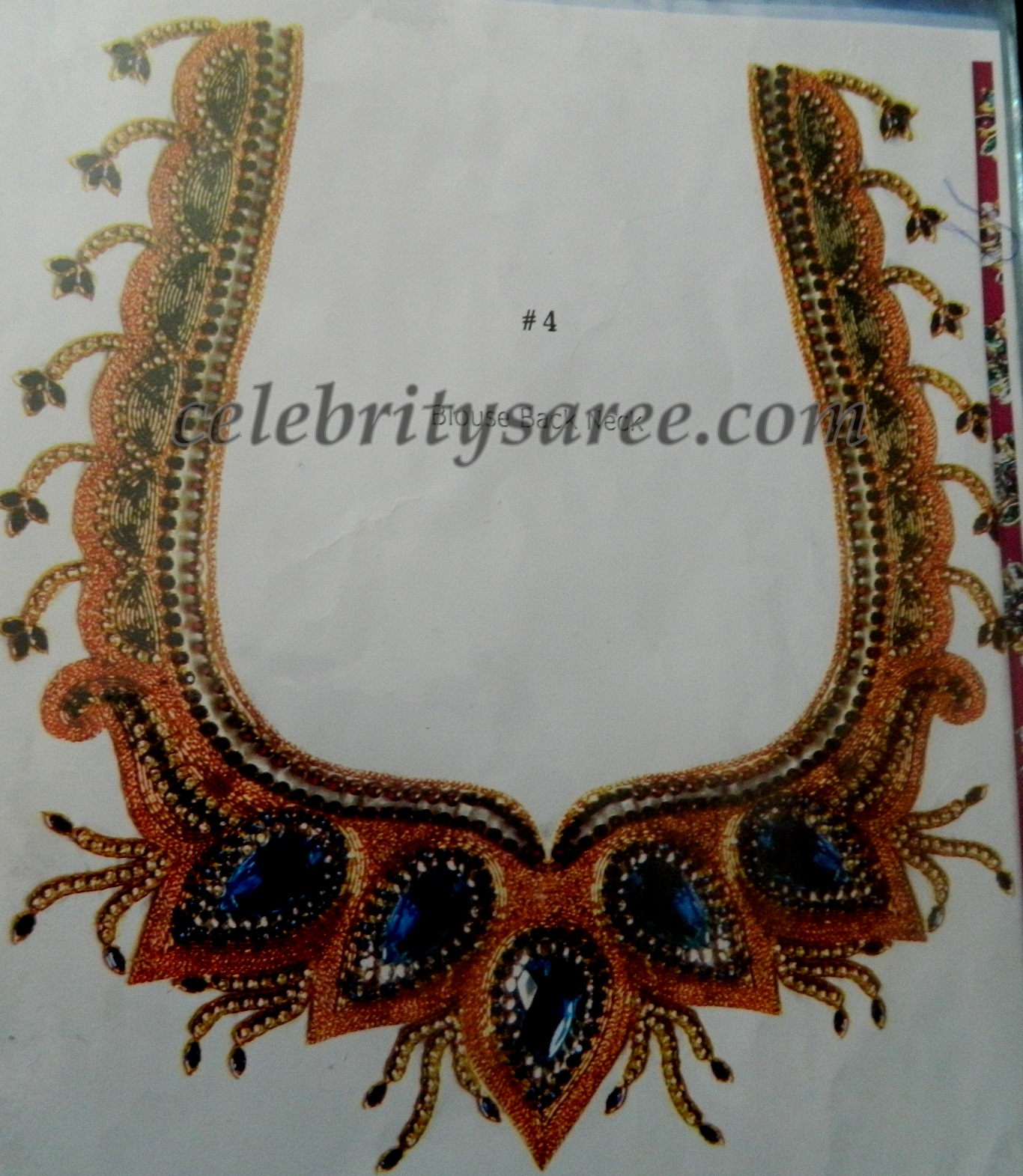 Stone Work Blouse Back Neck Designs - Saree Blouse Patterns