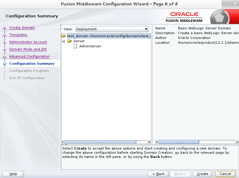 Creating Weblogic Domain For Weblogic Server Oraclenext Solution To Your Oracle Problems