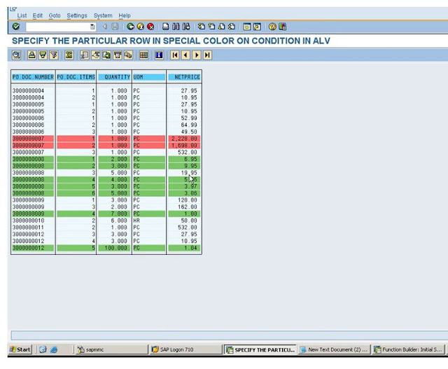 SAP: Working with ALV ROW COLOR