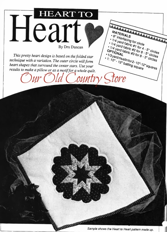 Our Old Country Store: Heart to Heart: A Free Folded Heart Pattern