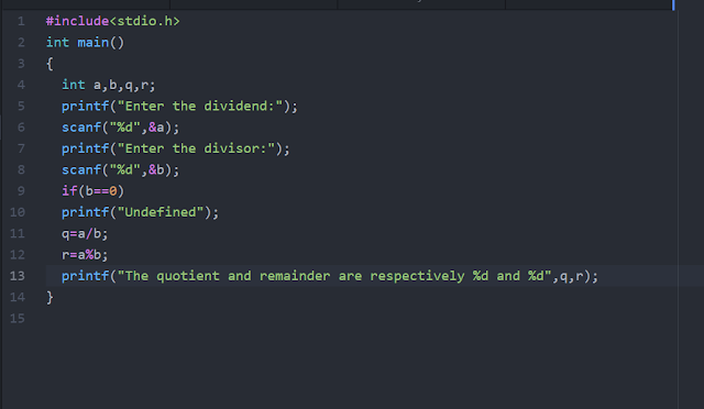 Find the quotient and remainder in C-Programming - C-Programming