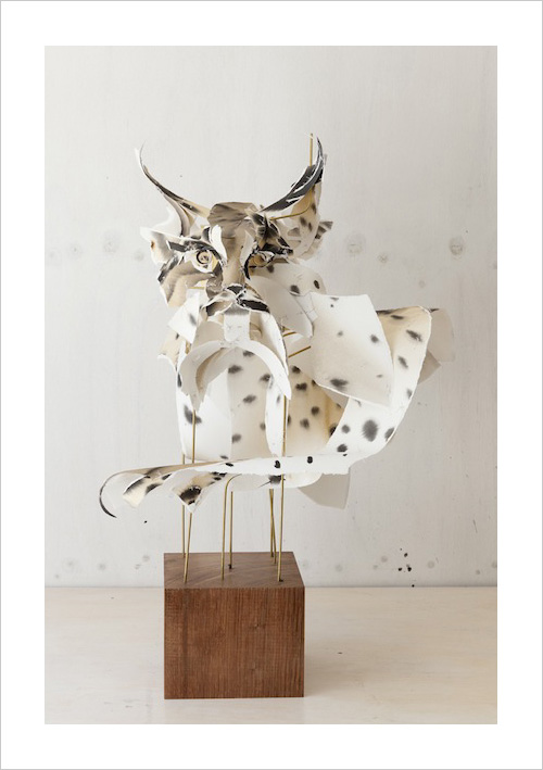 My Owl Barn: Torn Paper Animal Sculptures by Anna-Wili Highfield