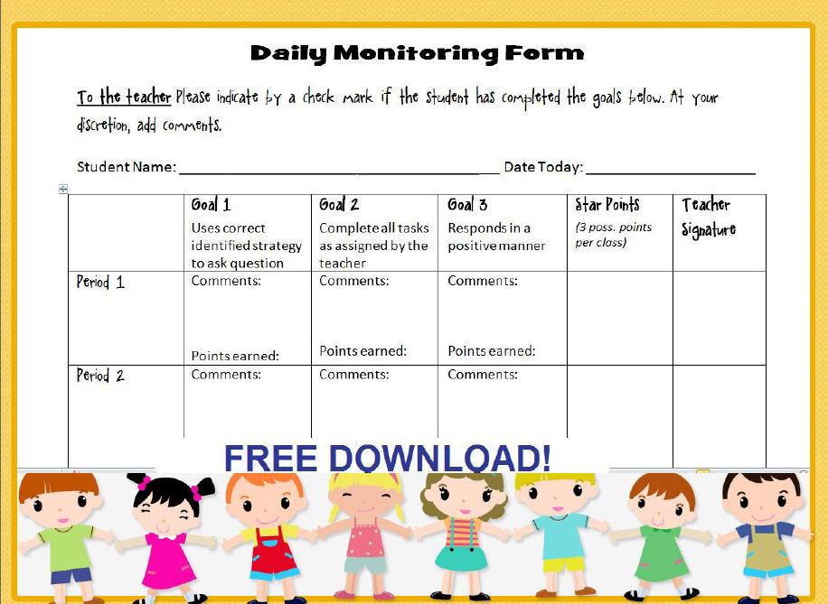 FUNSHINE: 5 Free Special Education Charts