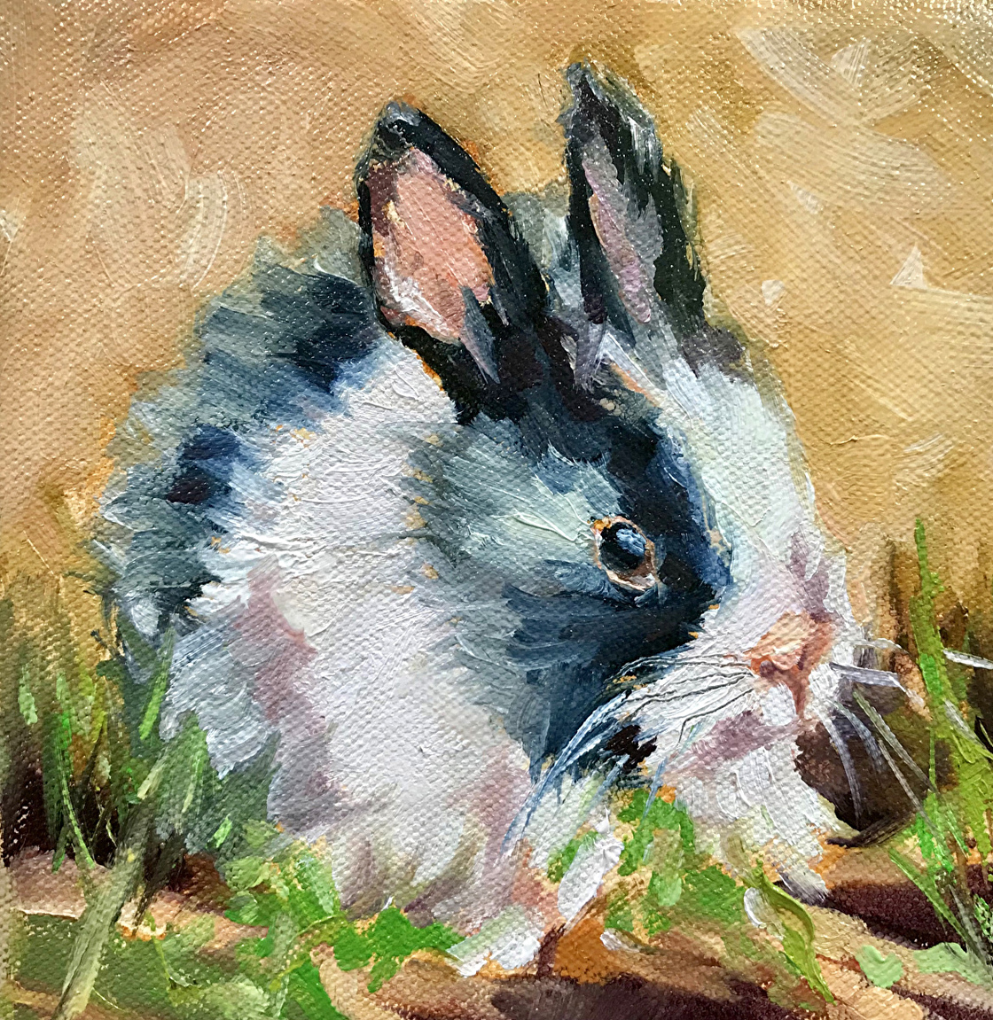 Deanna's Paintings: Baby Bunny Painting, Rabbit Painting, Impressionism ...
