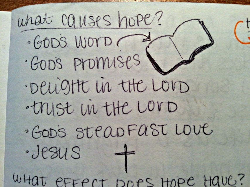 Stone Soup for Five: Bible Journal notes on HOPE