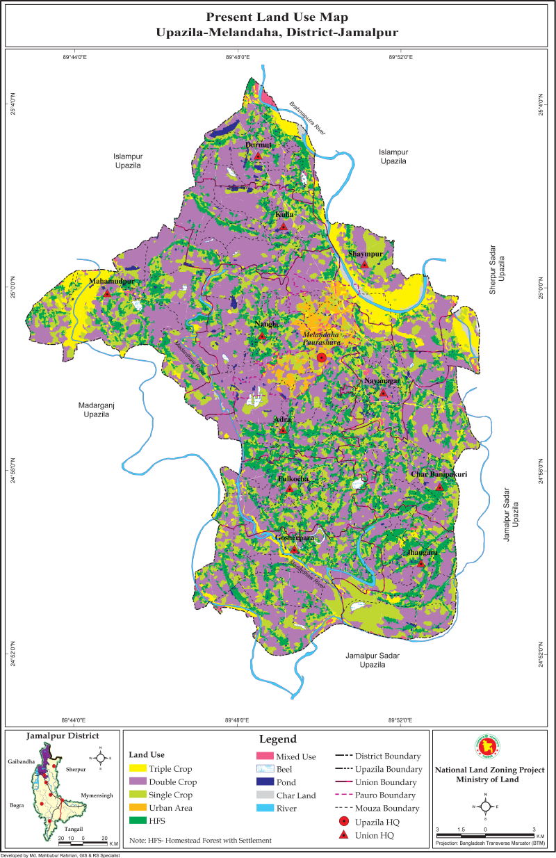 Mouza & Land Use Maps of Melendah Upazila, Jamalpur, Bangladesh ...