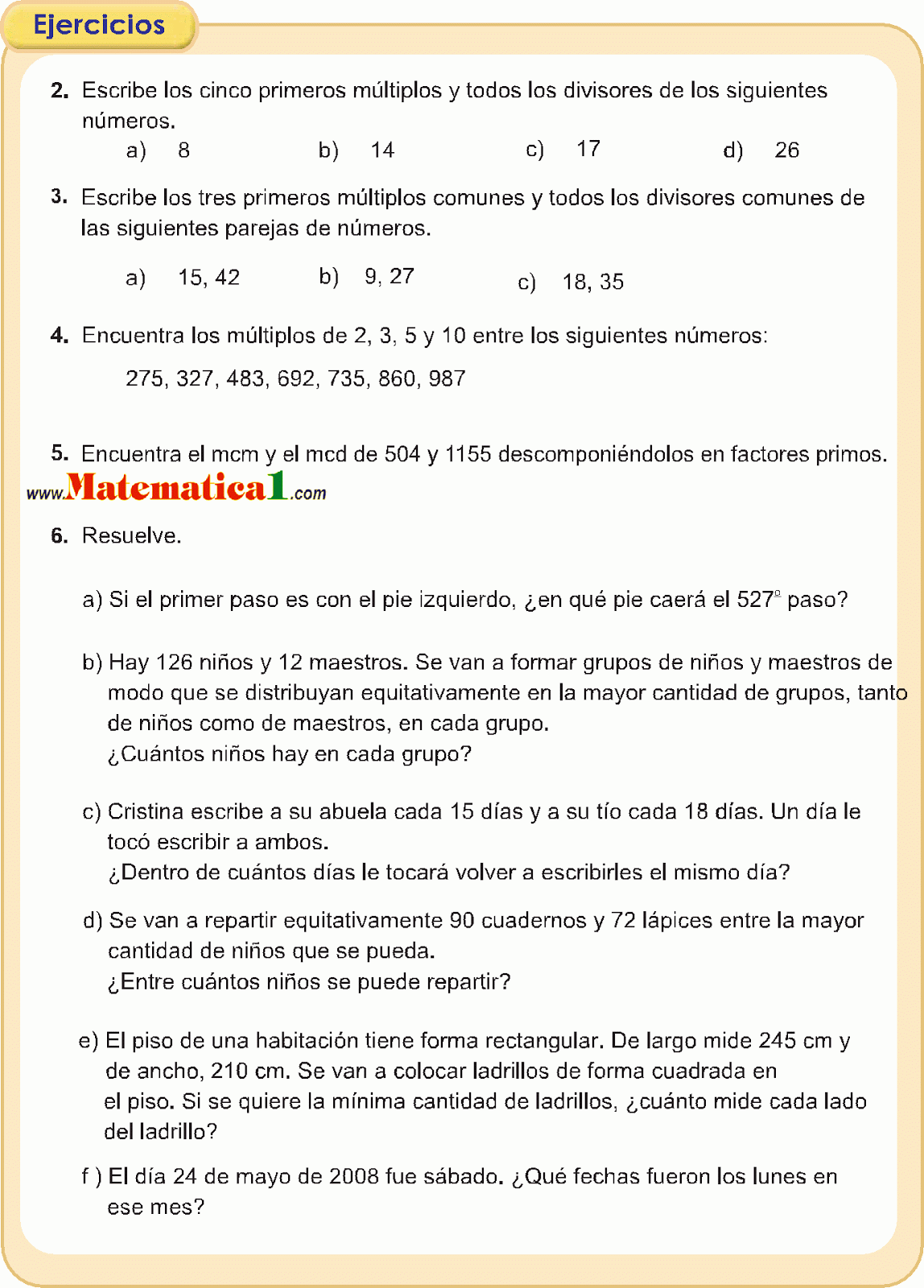 FACTOR PRIMO EJERCICIOS RESUELTOS DE MATEMÁTICAS DE PRIMARIA O BÁSICO PDF