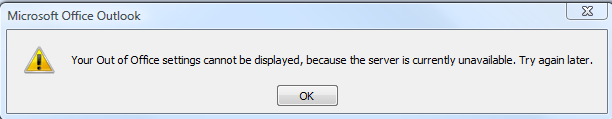 Outlook 2010 - Out of office not working and giving error message ...