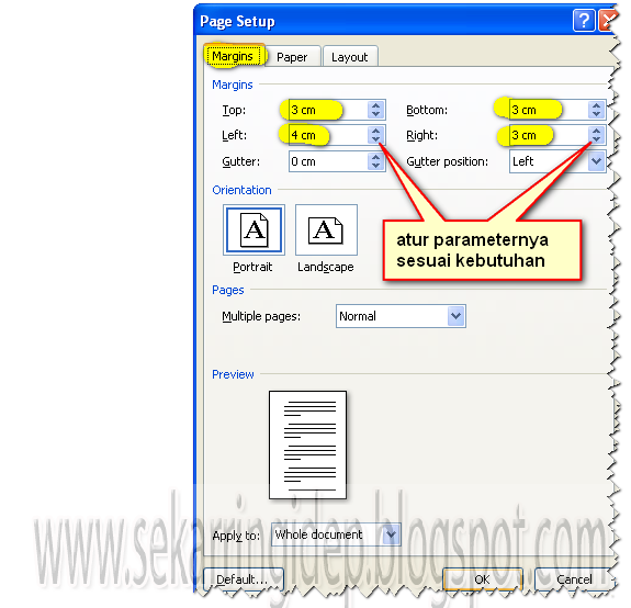Cara Mengatur Margin (page setup) di Word | SEKARRINGIDEP