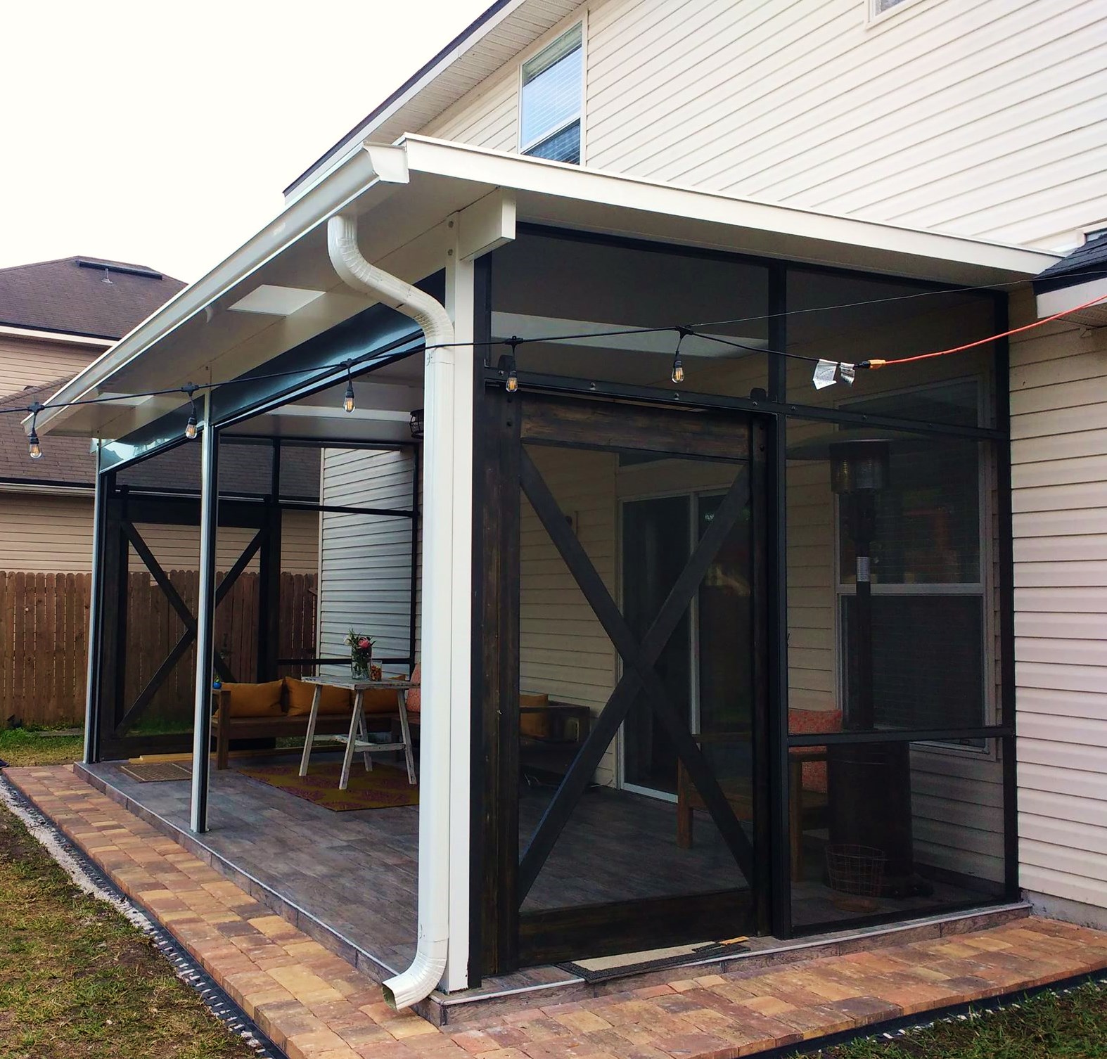 never2beezy: Our Dream Patio with Retractable Screen and Sliding Barn ...
