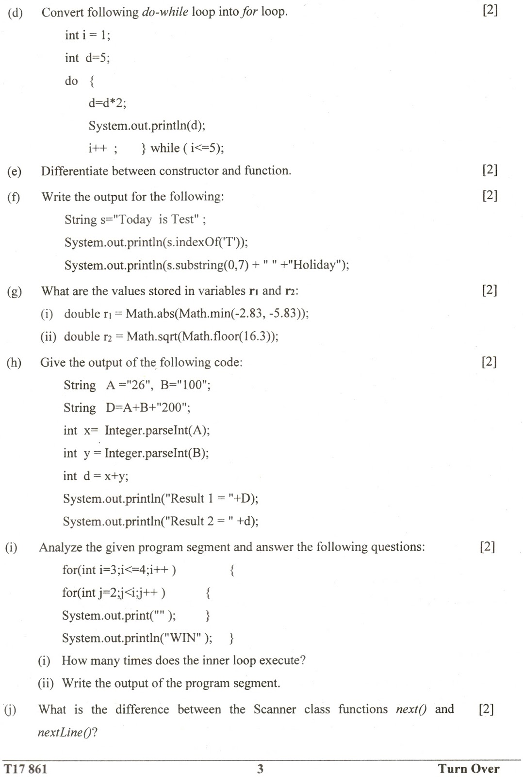Programming In Bluej Icse Computer Applications 2017 Question Paper