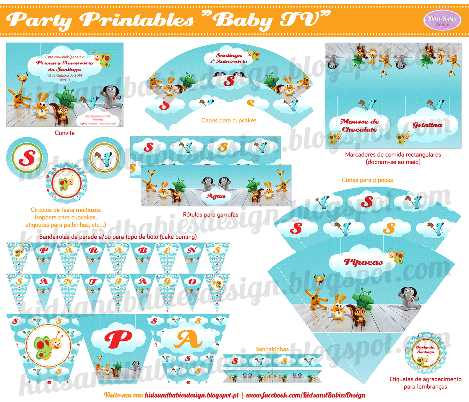 Kids&Babies: Party Printables :: Baby TV ***Nova Colecção***