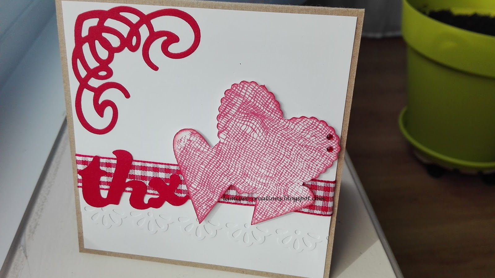 lumiswe-creations: Red & white handmade greeeting card