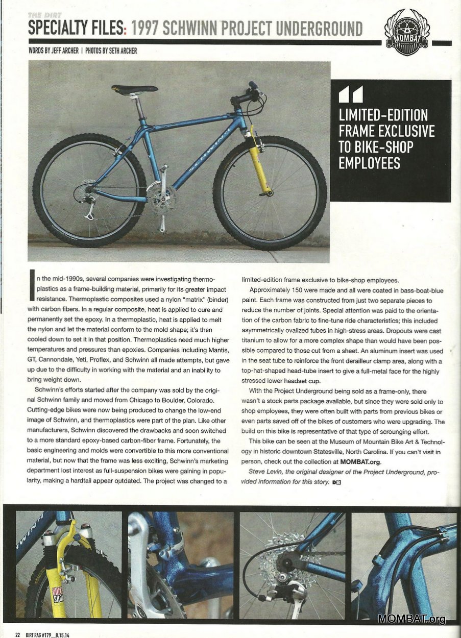 The Old Bike Shop: Schwinn Project Underground history