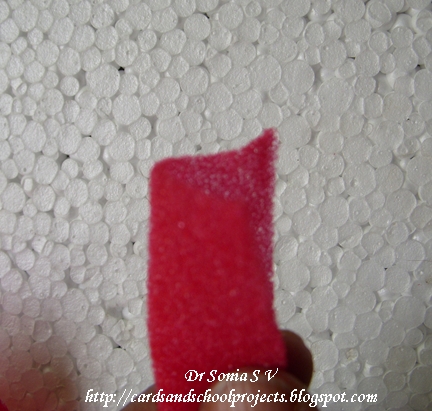 Cards ,Crafts ,Kids Projects: How to make Sponge Rose Bud Flowers