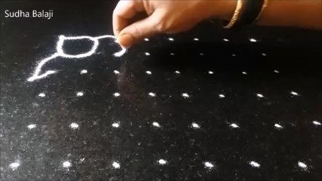 8 by 8 dots rangoli 8-8 dots kolam | Kolam by Sudha Balaji