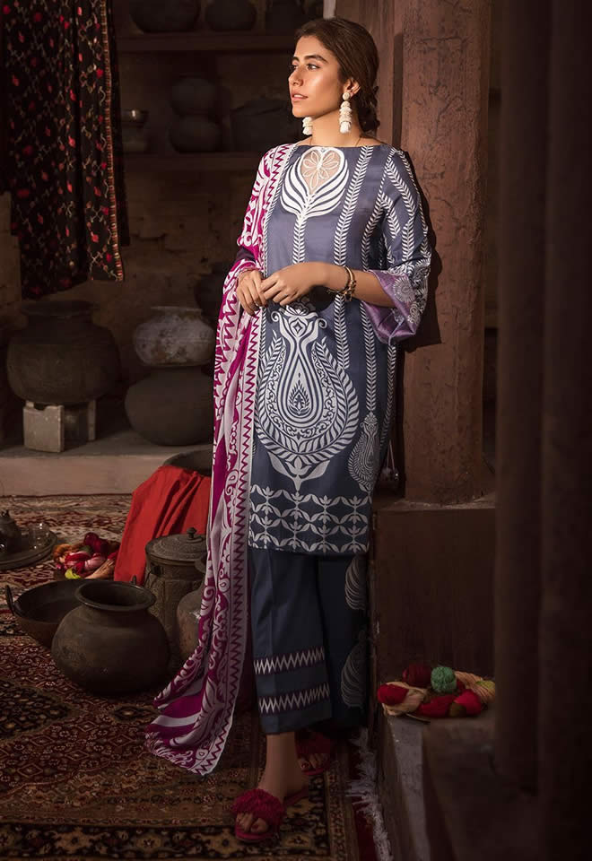 Pakistan' s Brand Cross Stitch Cotton Satin Collection 2018-19