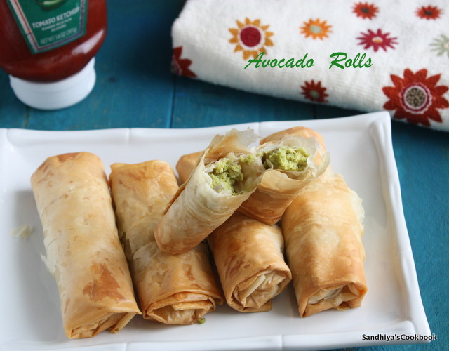 Sandhiya's Cookbook: Baked Avocado Rolls with Phyllo dough | Avocado ...