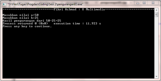 Fikri Achmad's Blog: Contoh Codingan Dengan Menggunakan Code::Blocks