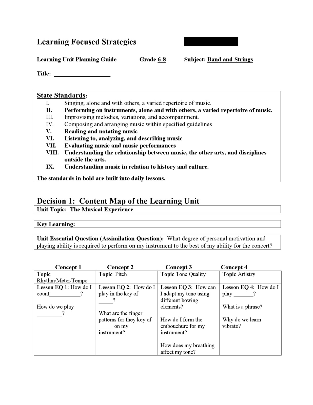 All Things Band and Strings: Lesson Planning