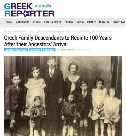 Greek Family Descendants to Reunite 100 Years After Their Ancestors ...