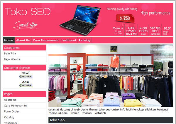 JASA BUAT WEBSITE DAN JUAL TEMPLATE: Template WP Toko Seo