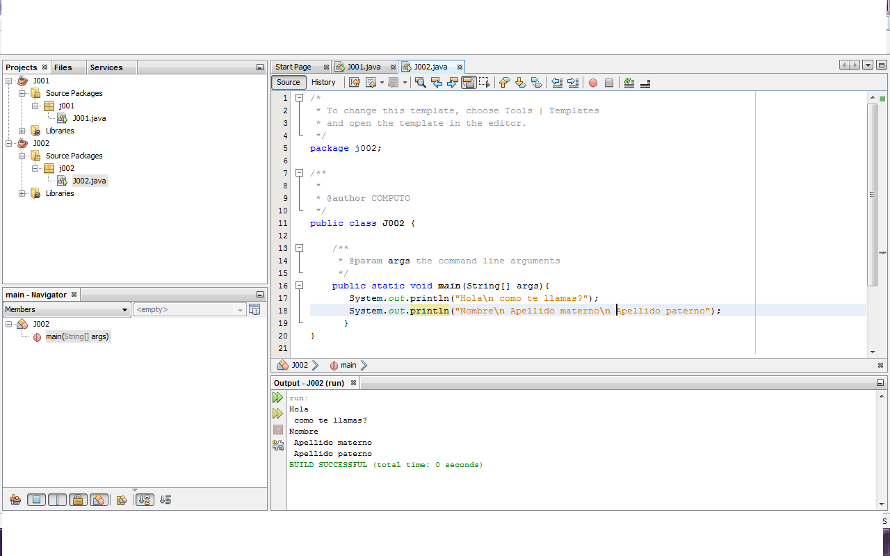 JAVA: PRIMER PARCIAL JAVA