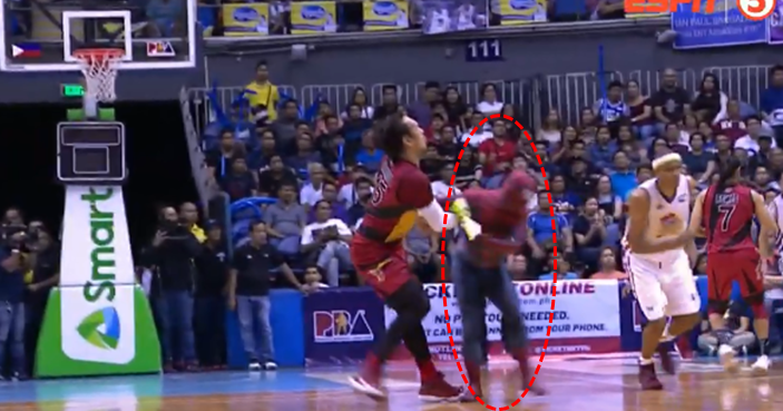 VIDEO: 'Spiderman' crashes PBA Finals, hits Fajardo - The Summit Express