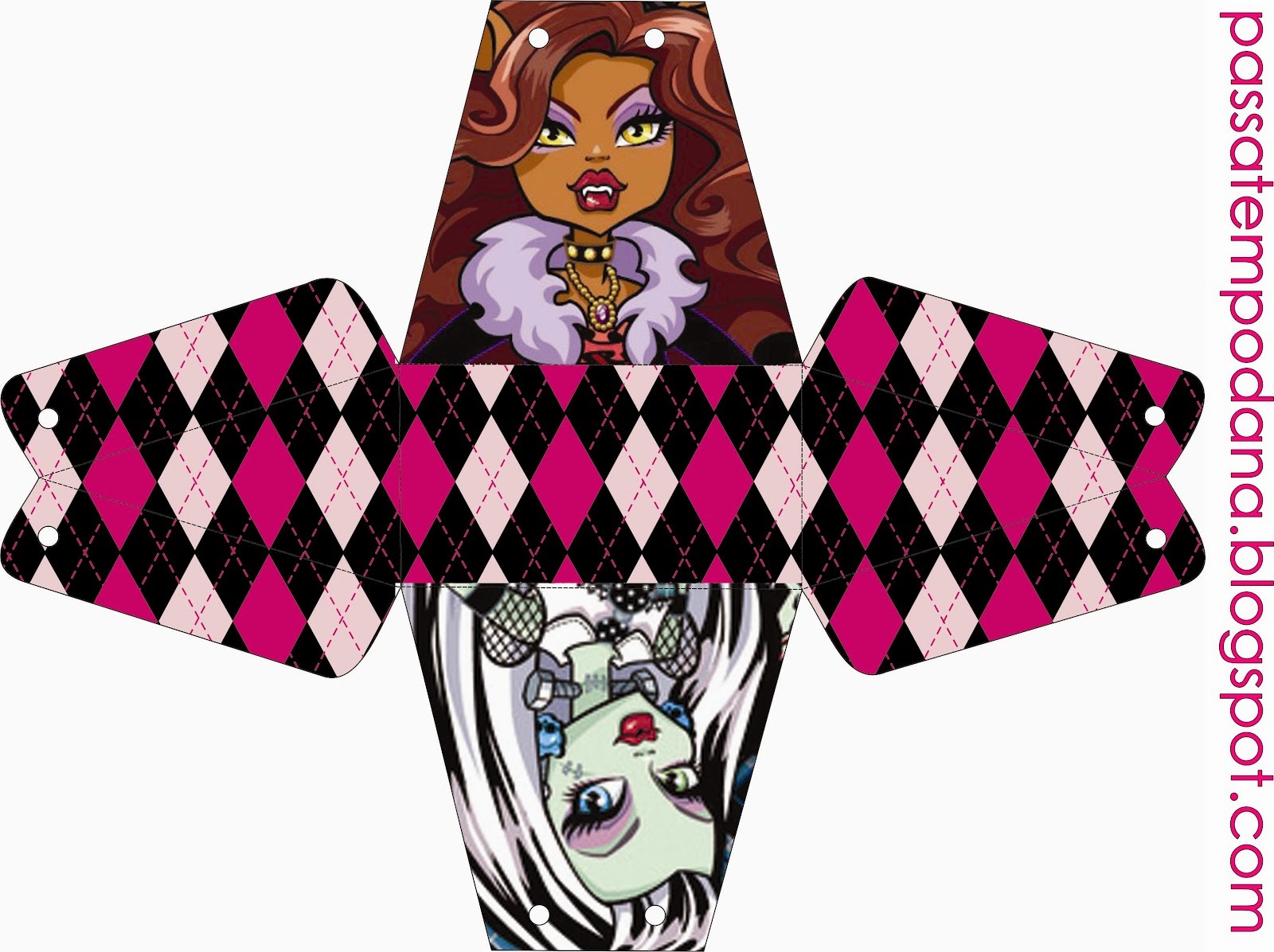 Monster High in Pink Free Printable Party Boxes. - Oh My Fiesta! in english