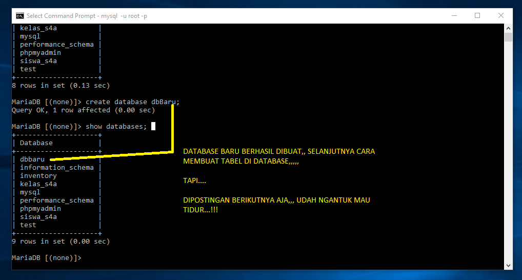 Membuat Database Baru Di Mysql Via Cmd Abu Khoerul Iskandar