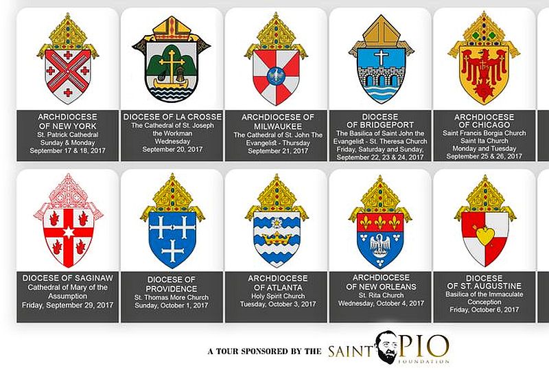 Catholic Relic Tours: St. Padre Pio's relics are touring the US! 2017 ...