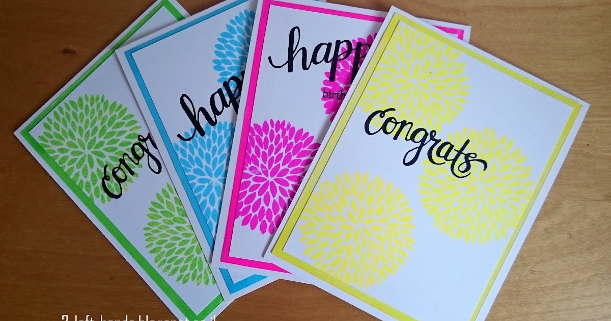 Two Left Hands: Neon inks card set