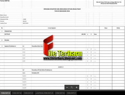 Aplikasi SPJ/LPJ BOP PAUD Terbaru Format Excel | File Terbaru