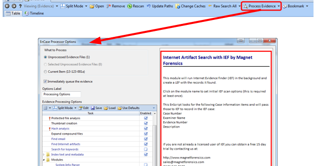 Digital Forensics Today Blog: IEF Evidence Processor Module for EnCase v7