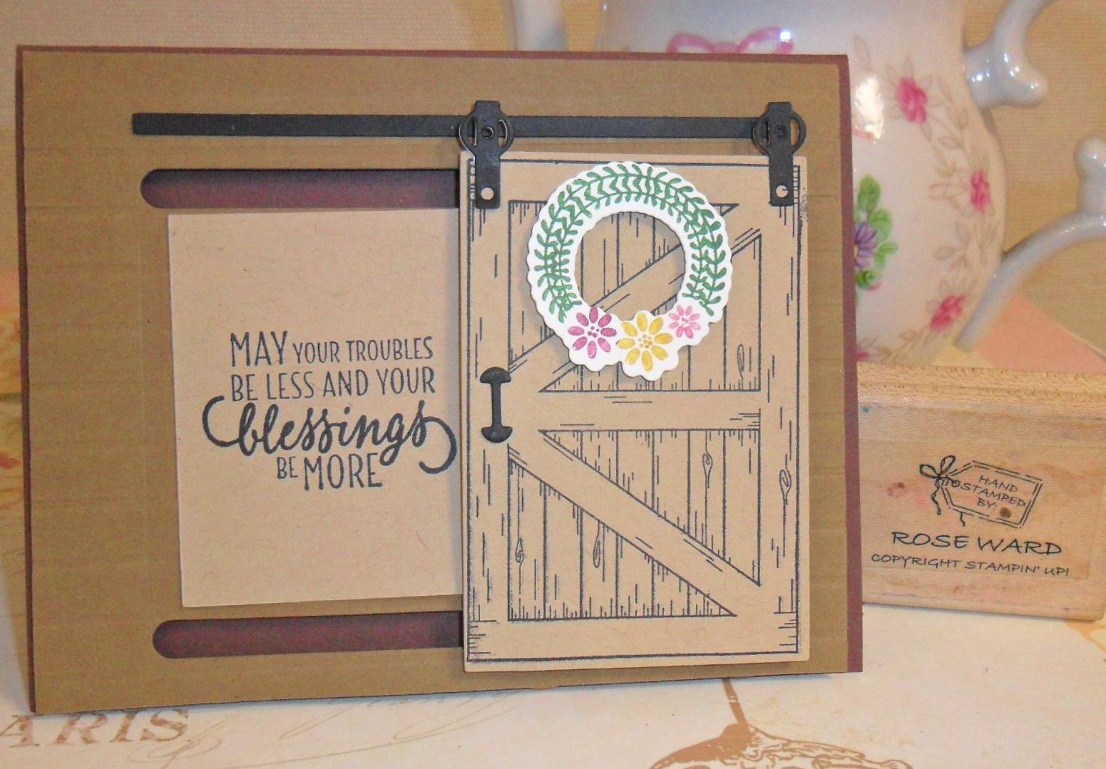 Stampersdelight: Stampin Up Sliding Barn Door Card