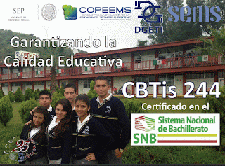 ': INGRESO DEL CBTis 244 AL SISTEMA NACIONAL DE BACHILLERATO