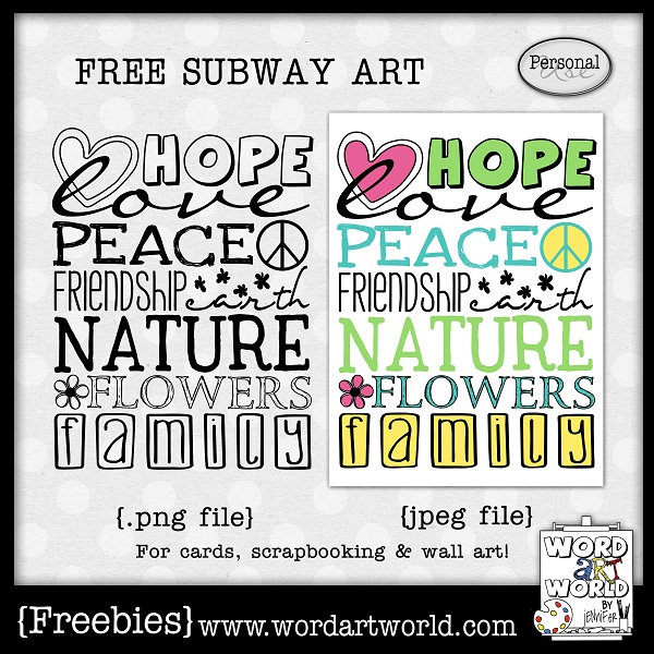 Word Art World: FREE Subway Art!
