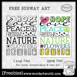 Word Art World: FREE Subway Art!