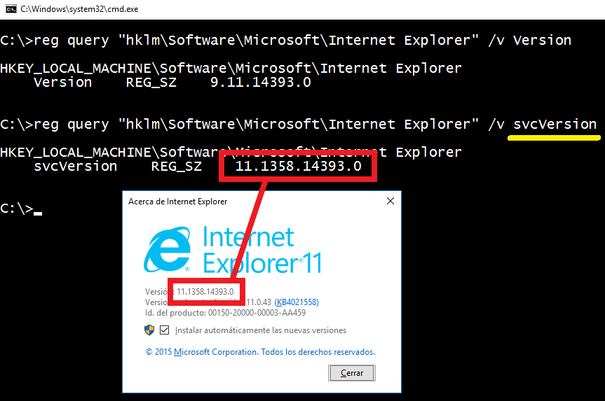Windows: Buscar versión de Internet explorer en equipo remoto | SYSADMIT
