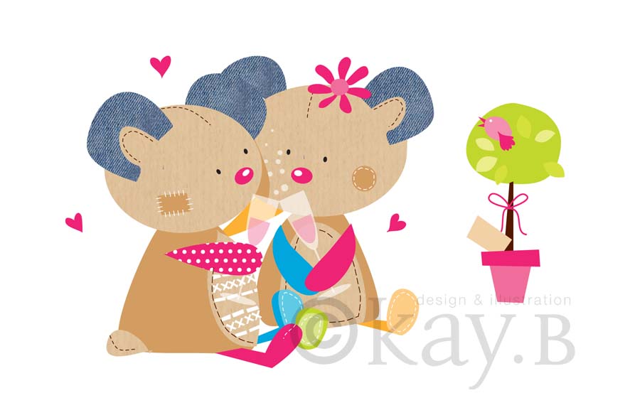 Kay B Design & Illustration: Pooky Bear: Cute and Colourful