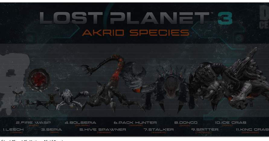 Cthutube: Game News: Check out the Various Akrid Species of Lost Planet 3