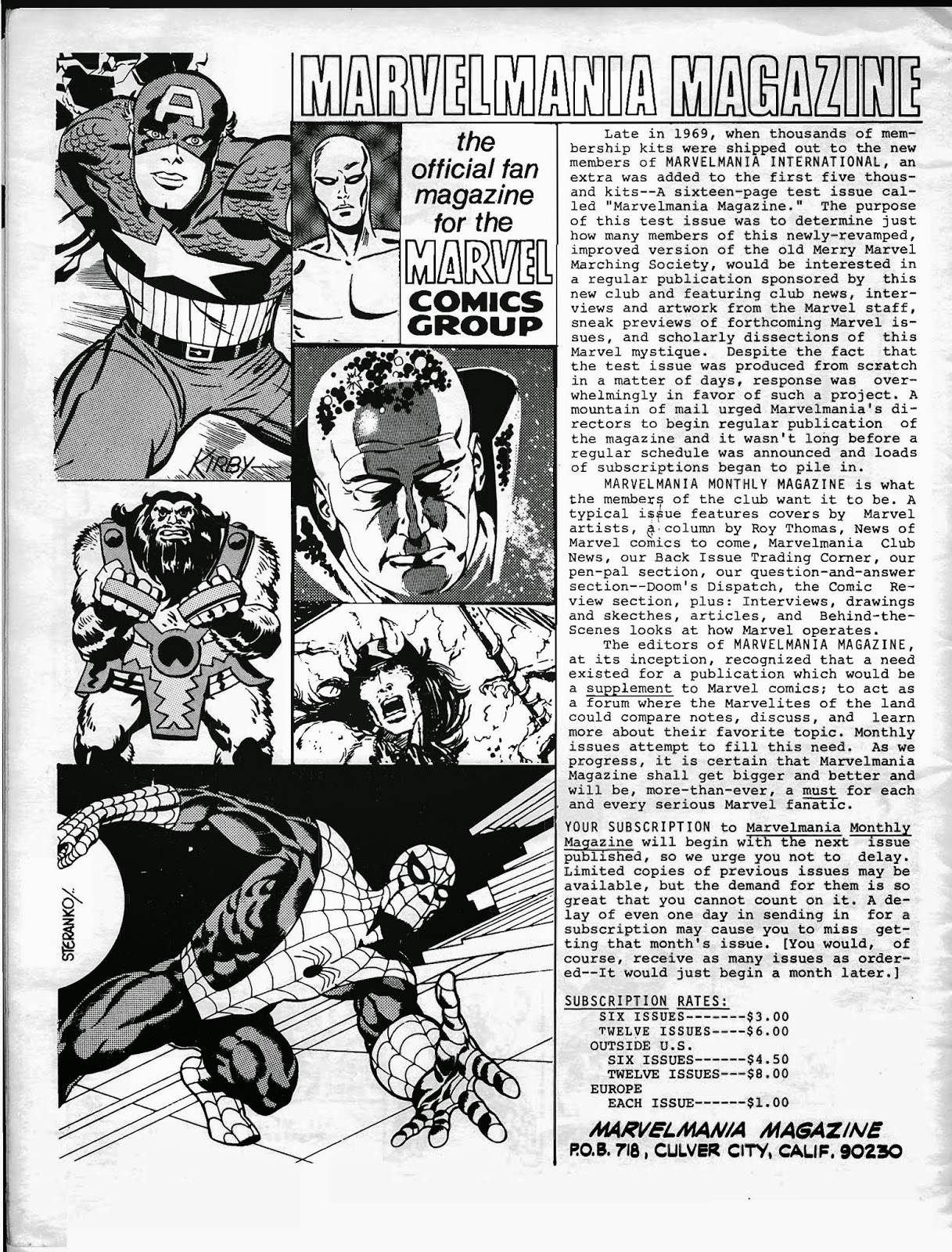 Barry's Pearls of Comic Book Wisdom: Marvelmania Catalogs: 1969 and Beyond