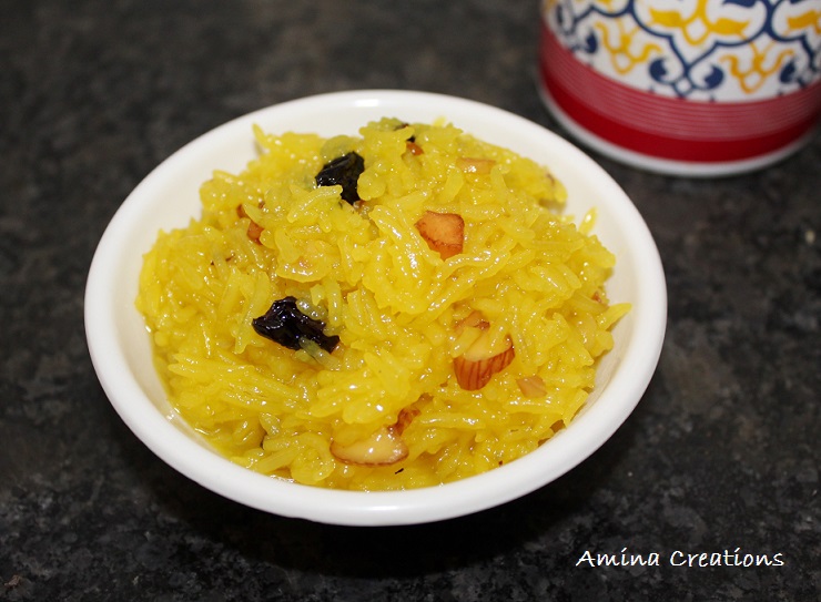 AMINA CREATIONS: ZARDA/ MEETHE CHAWAL/ SWEET RICE RECIPE WITH VIDEO