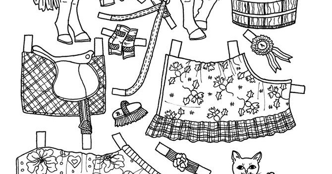 Karen`s Paper Dolls: Horses 1-8 Paper Dolls to Colour. Heste 1-8 ...