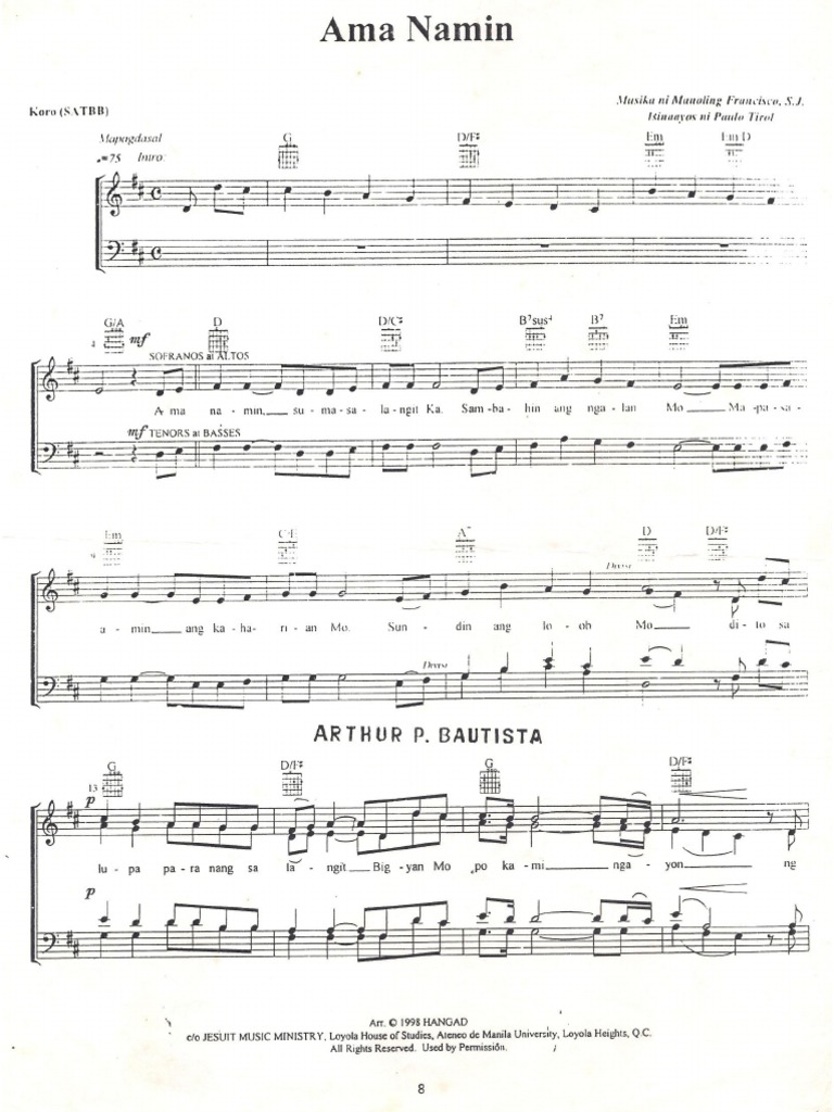 ama namin lyrics - philippin news collections