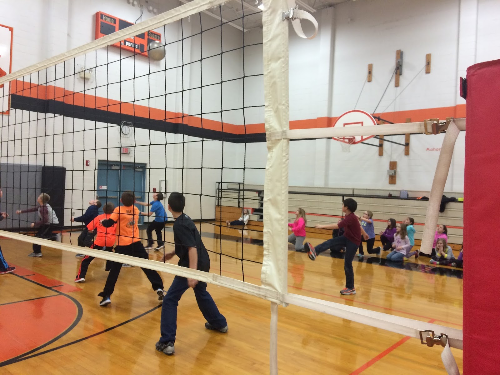 Mrs. Ziegler's 4th Grade: Volleyball in the gym...