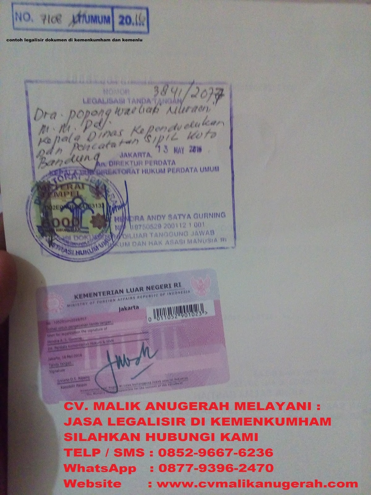 JASA LEGALISIR: LEGALISIR DOKUMEN DI KEMENKUMHAM