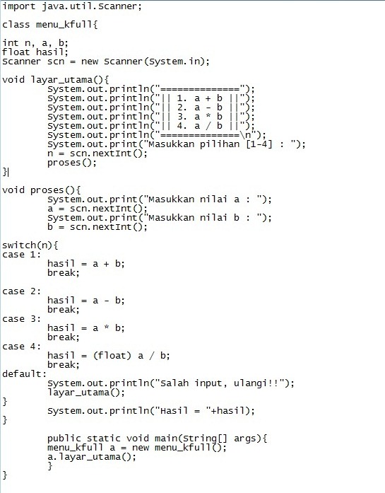 Struktur Percabangan pada Java | Gudang Ilmu