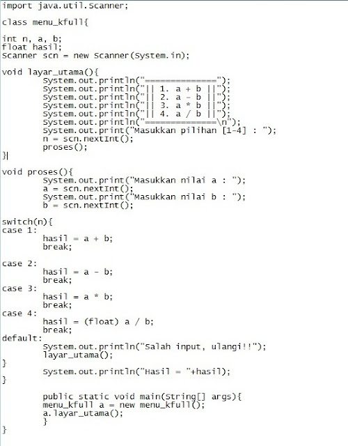 Struktur Percabangan pada Java | Gudang Ilmu